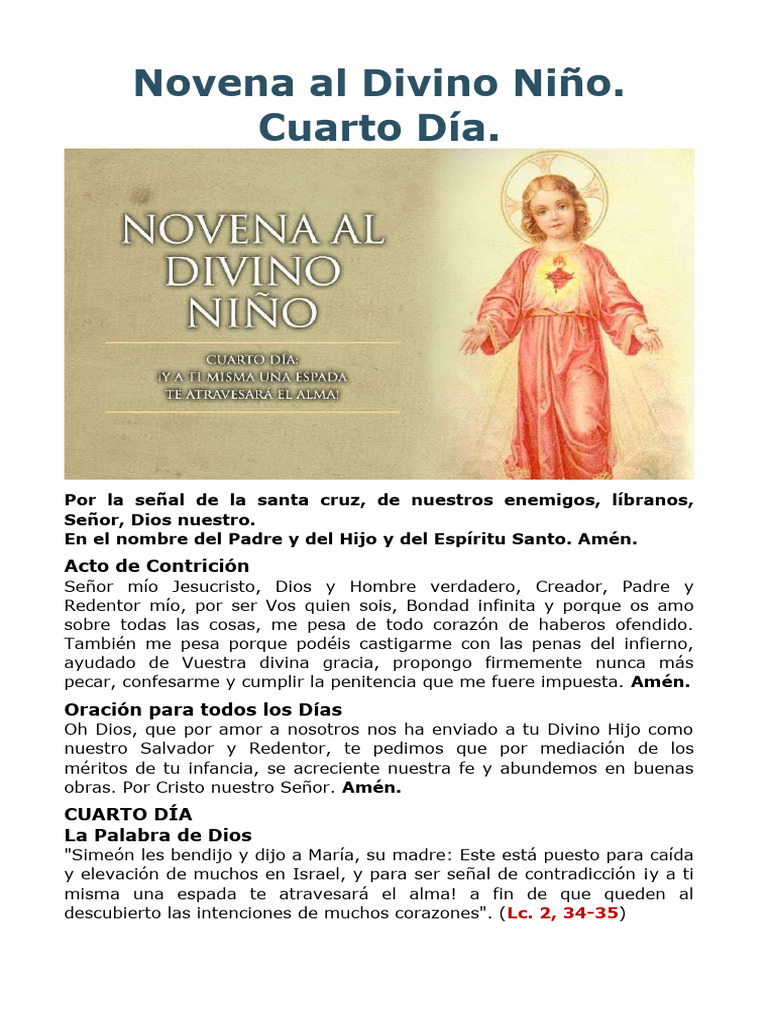 Novena Al Divino Niño Cuarto Día | PDF