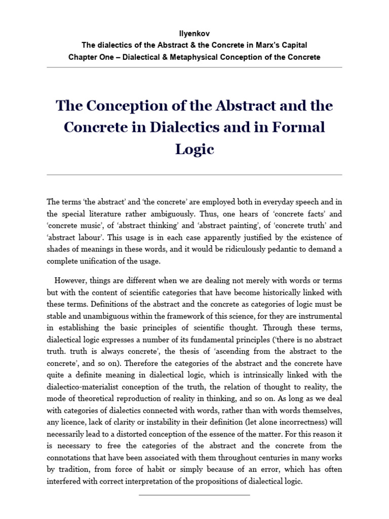 Dialectics in Marx's Capital | PDF | Concept | Existence