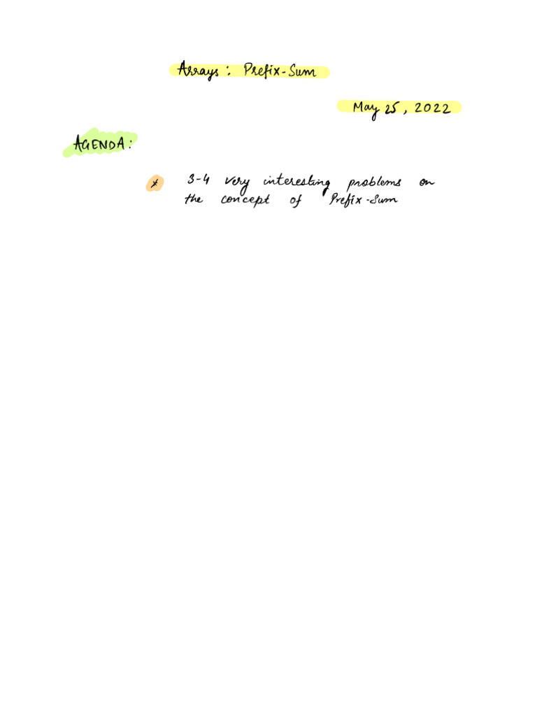 Arrays Prefix Sum May 25 Pdf 