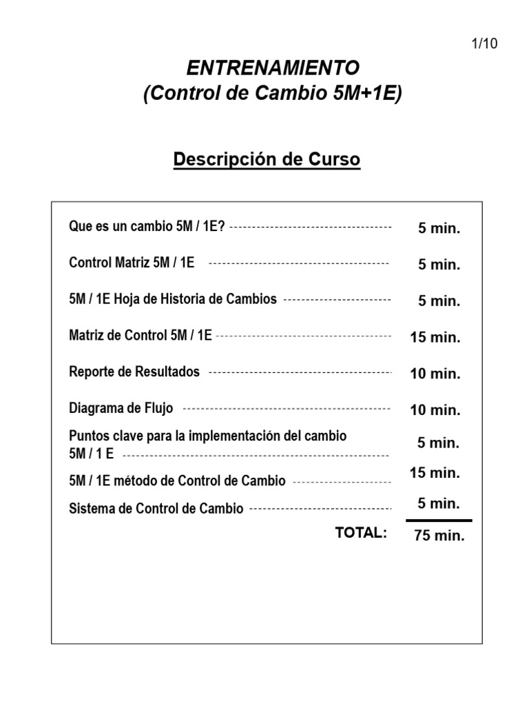 Control de Cambios 5M 1E | PDF
