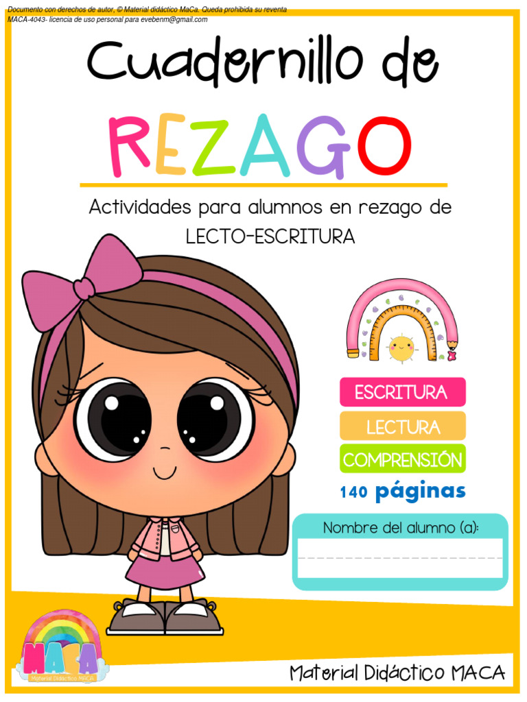 Cuadernillo de Rezago Lecto-Escritura - MACA | PDF | Caso de carta
