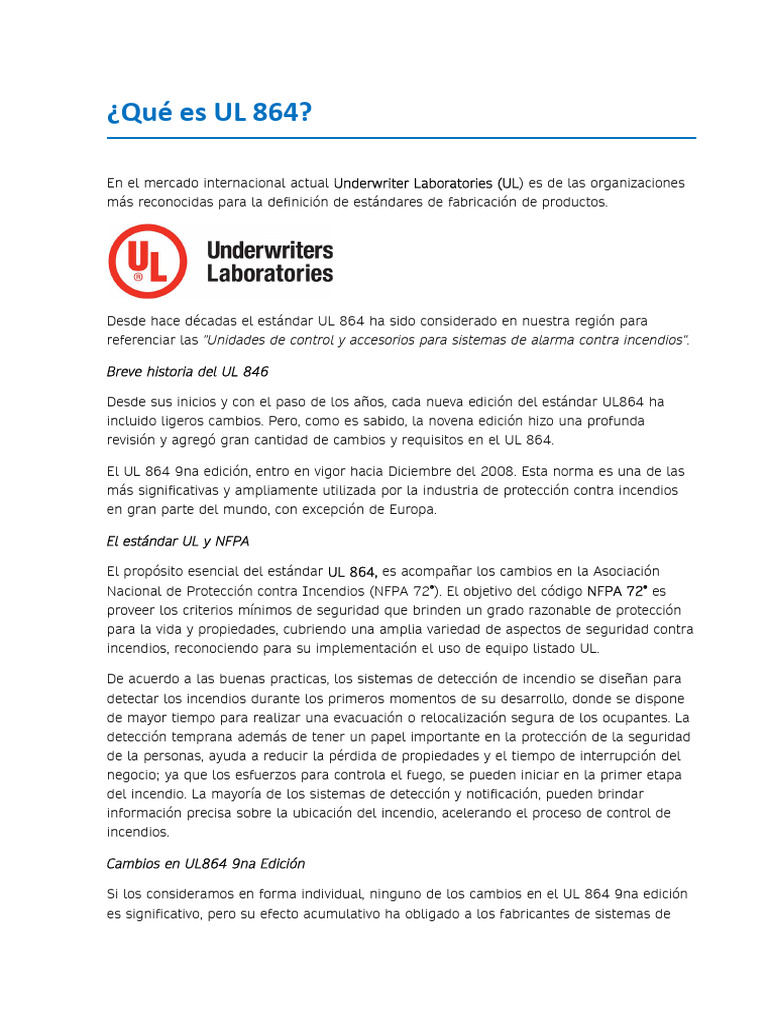 03 Que Es UL 864 - JMP Mayo 2018 Vs | PDF