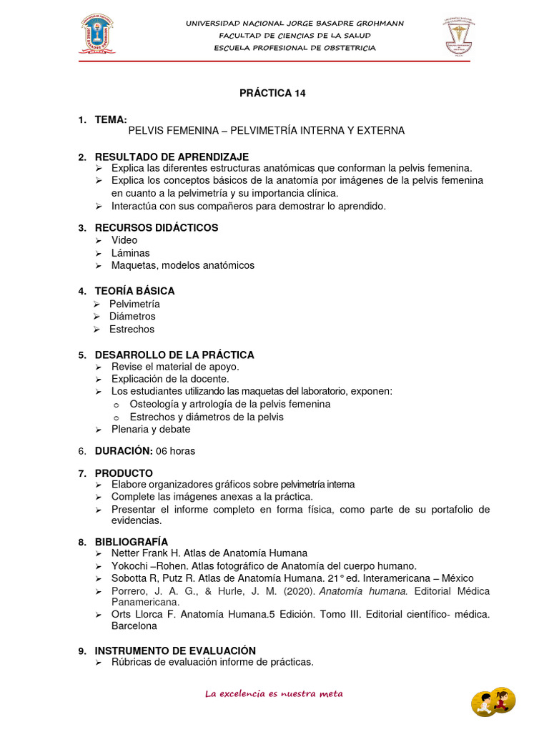 PRÁCTICA #14 PELVIMETRÍA INTERNA Y EXTERNA Ok | PDF | Pelvis | Sistema ...