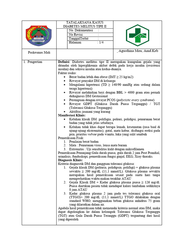 SOP DM Tipe II | PDF