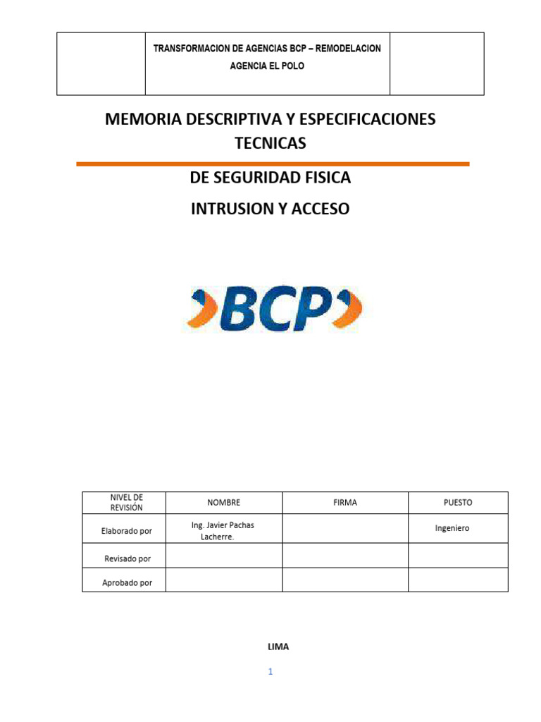 EL POLO - SEGURIDAD FISICA - MD y EETT. Intrusion y Acceso Rev. B | PDF | 3 G | Seguro