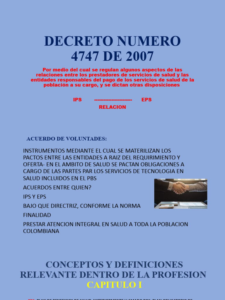 Diapositiva Decreto 4747 | PDF | Cuidado de la salud | Medicina
