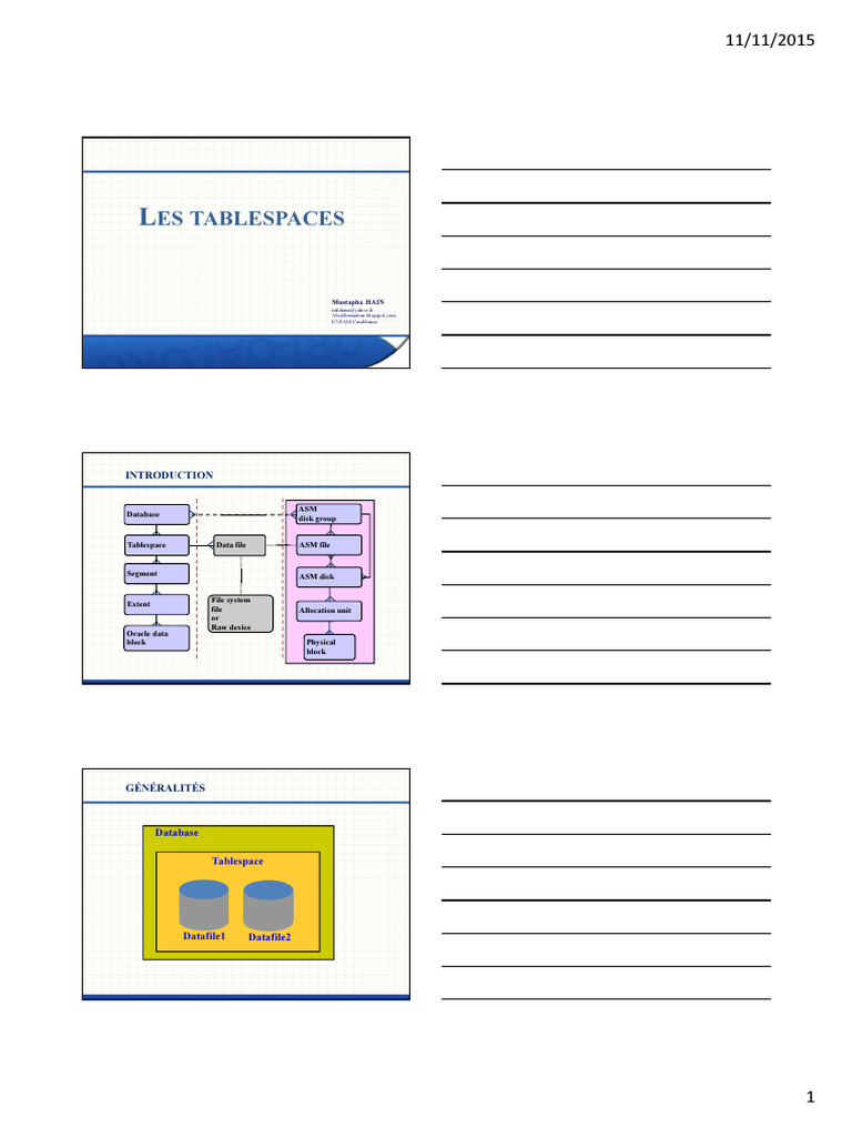 Comprendre les Tablespaces Oracle | PDF | Gestion informatique ...