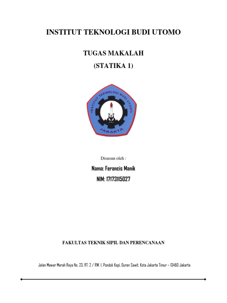 F MANIK - Tugas Statika 1 | PDF