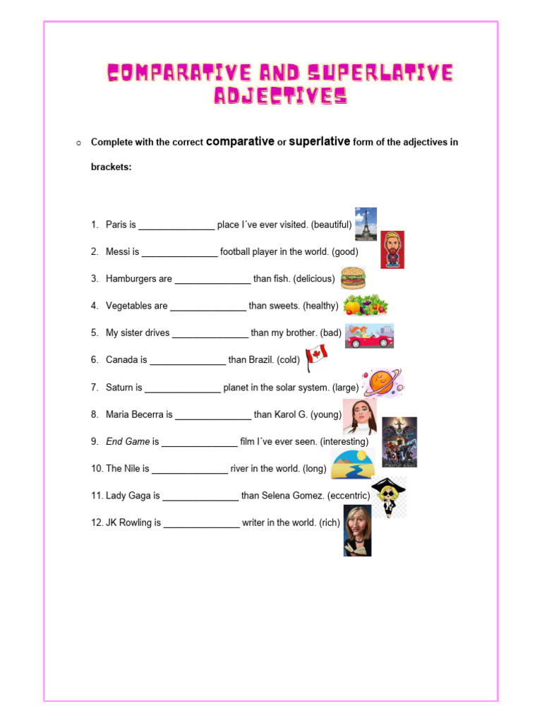 Activity - Comparative and Superlative Adj | PDF