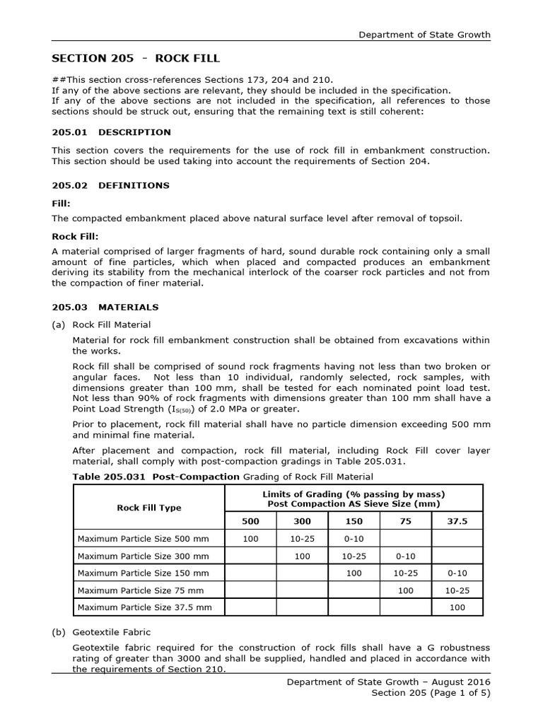 Sec 205 | PDF | Rock (Geology) | Dam