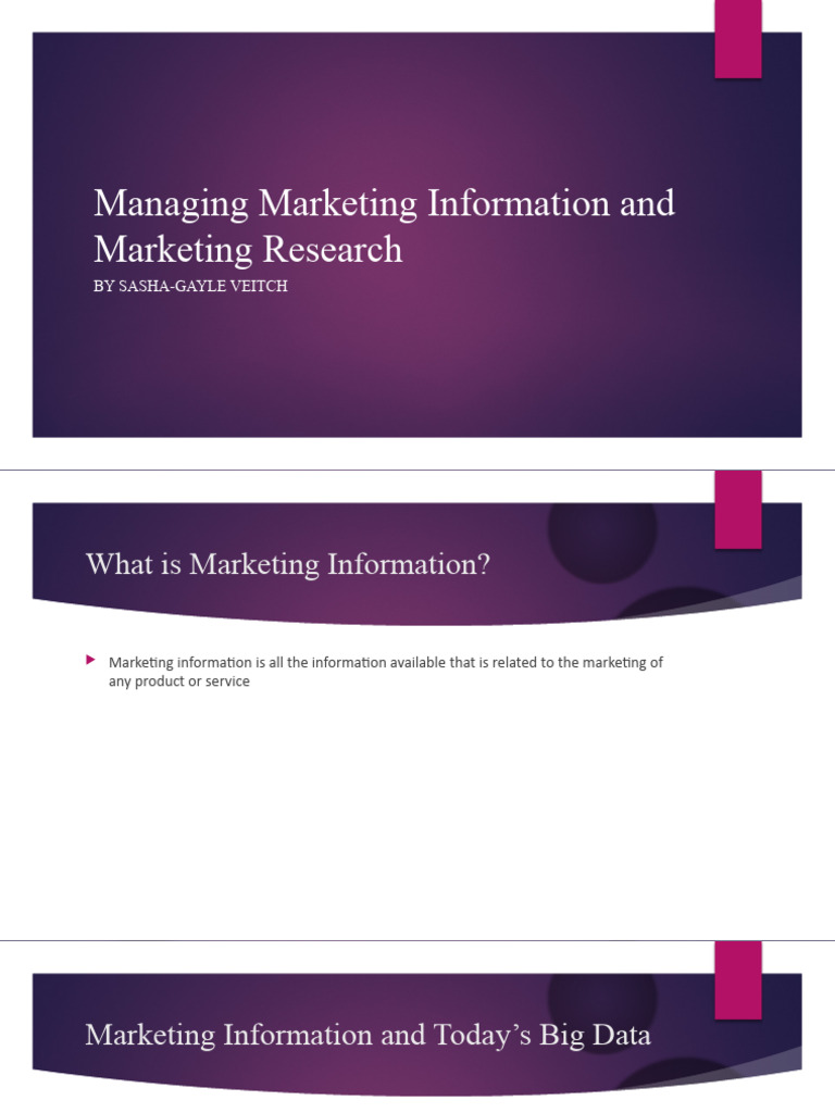Managing Marketing Information and Marketing Research | PDF | Marketing ...