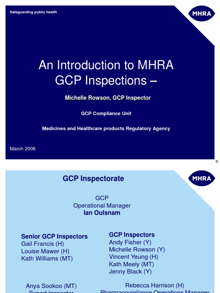 An Introduction To MHRA GCP Inspections - : Michelle Rowson, GCP ...