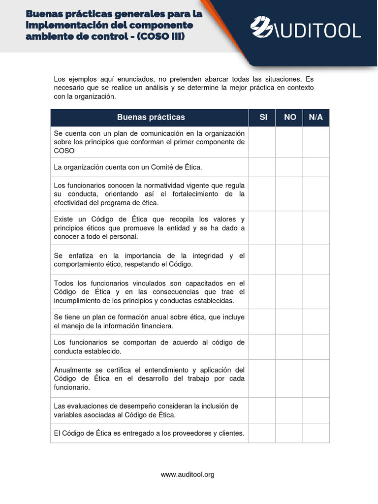Buenas Prã¡cticas Generales para La Implementaciã N Del Componente Ambiente de Control | PDF ...
