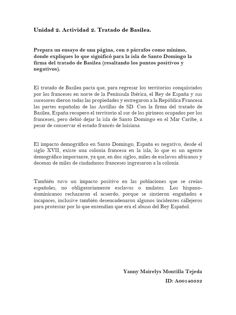 Montilla Yanny - Tratado de Basilea | PDF