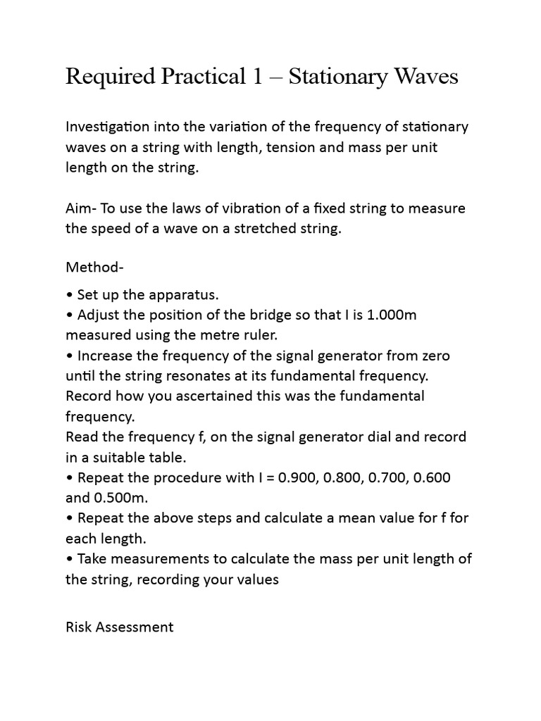 Stationary Waves | PDF | Frequency | Waves
