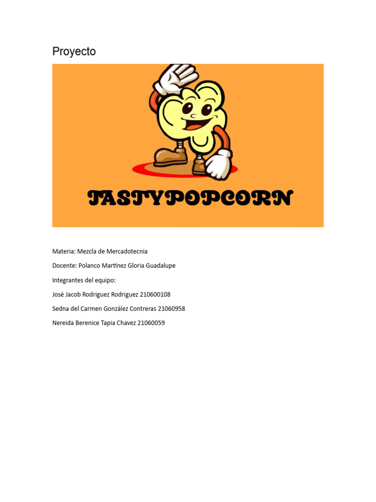 Lanzamiento de Palomitas Tasty Popcorn | PDF | Marketing | Producto (Negocio)