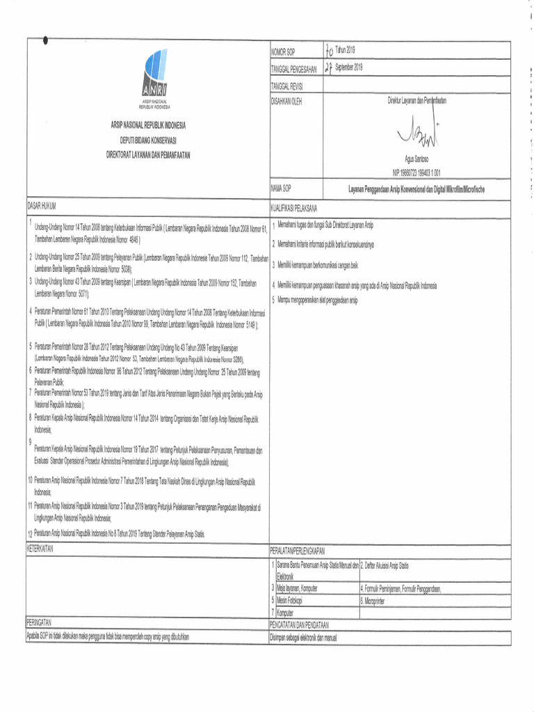 Sop 70 2019 Layanan Penggandaan Arsip Konvensional Dan Digital Mikrofon ...