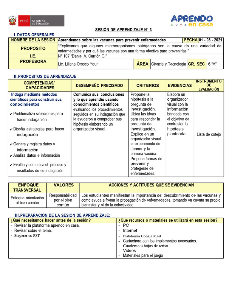 Sesión CyT - Competencia Indaga | PDF | Vacunas | Patógeno