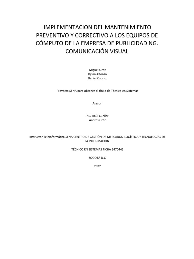 Proyecto Sena .... | PDF | Informática