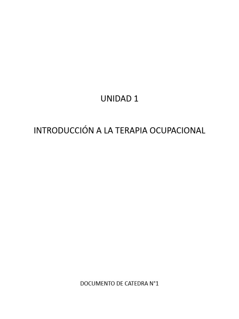 Introducción a la Terapia Ocupacional | PDF | Terapia ocupacional ...