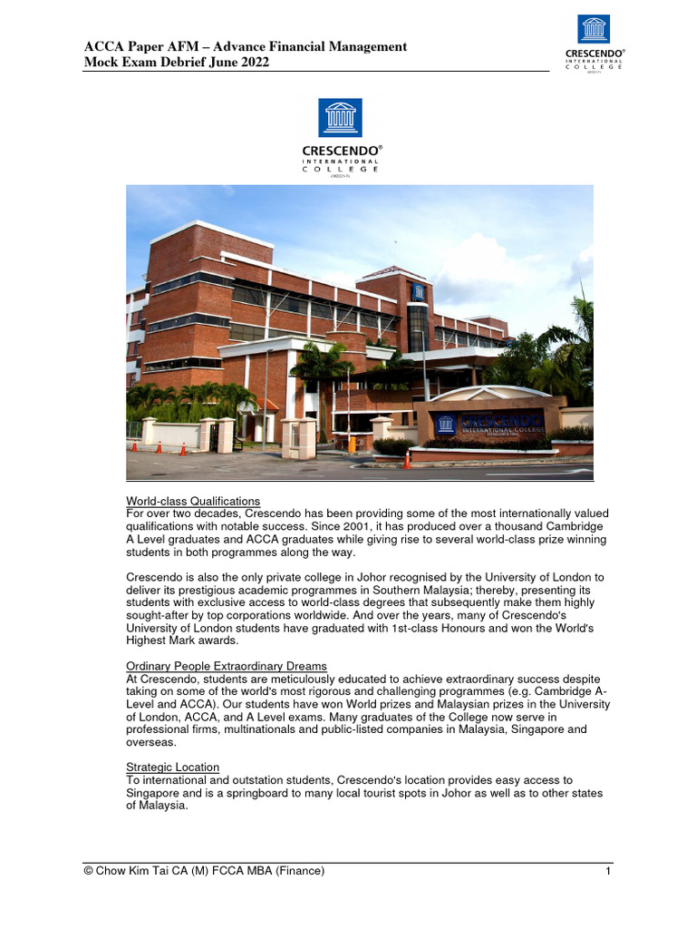 Acca Afm Debrief Jun 22 | PDF | Futures Contract | Option (Finance)