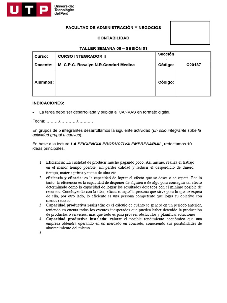 s06.s1 - Actividad Grupal Semana 6 Sesión 1-1 | PDF