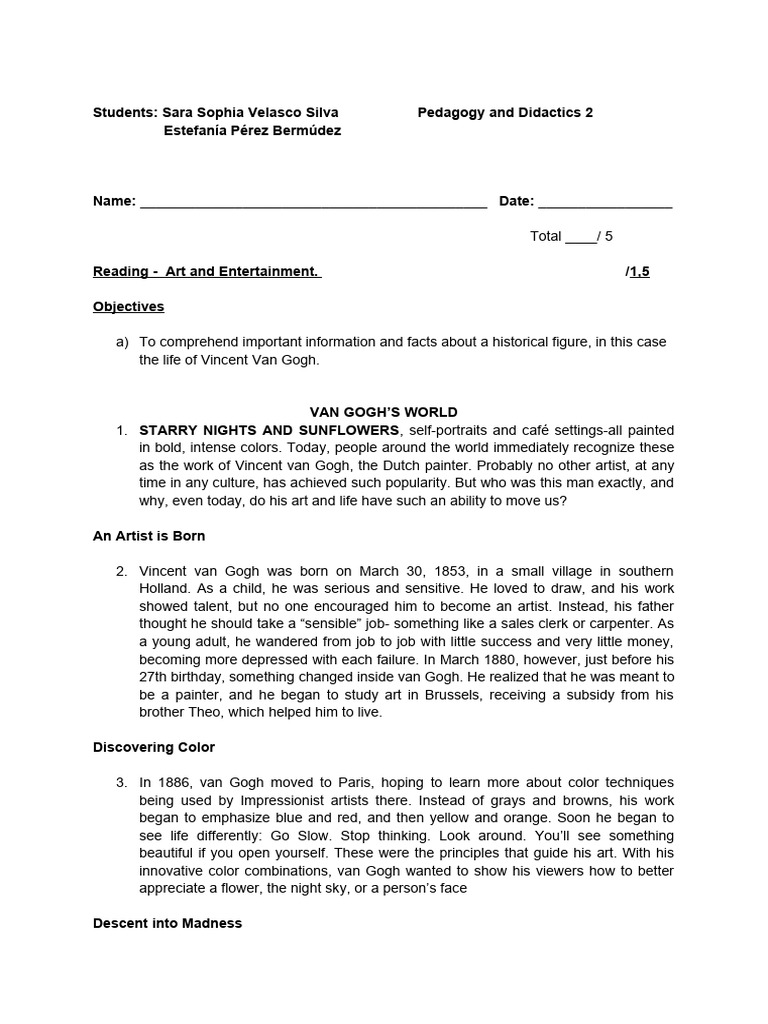 Answer Key Final Task Pdf Art 