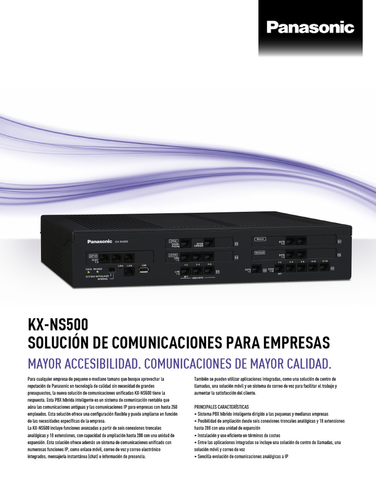 KX-NS500_CARACTERISTICAS | PDF | Teléfonos móviles | Mensaje de voz