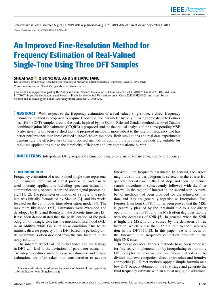 An Improved Fine-Resolution Method For Frequency Estimation of Real ...