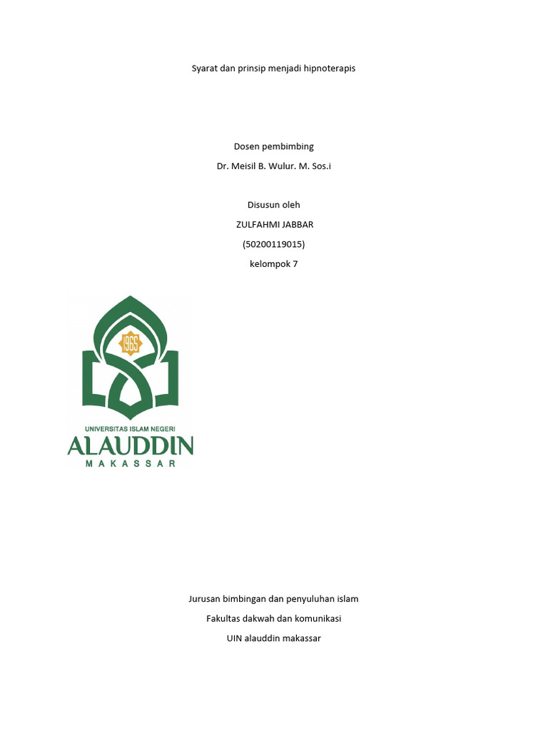 Zulfahmi Hipnoterapi | PDF