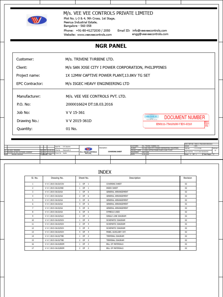 Power Plant NGR Panel Drawings | PDF | Alternating Current | Switch
