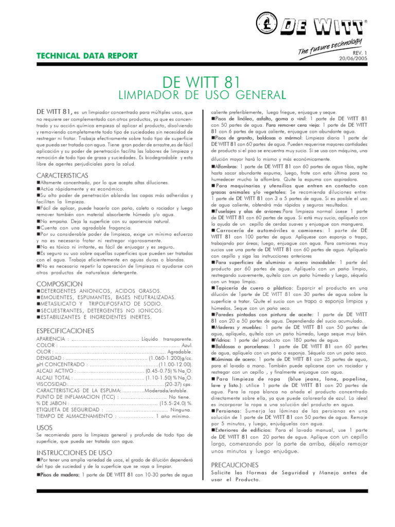 Witt 81 | PDF | Agua | Detergente