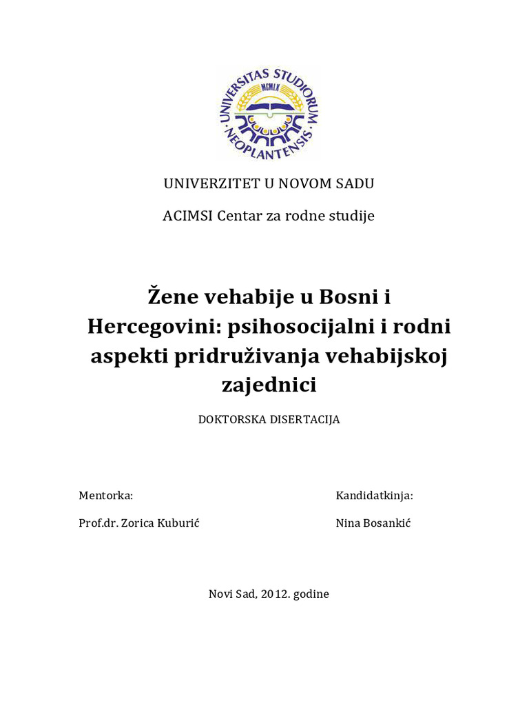Bosankic Nina Zene Vehabije | PDF