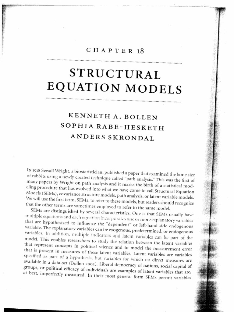 Bollen (2010) Structural Equation Models | PDF