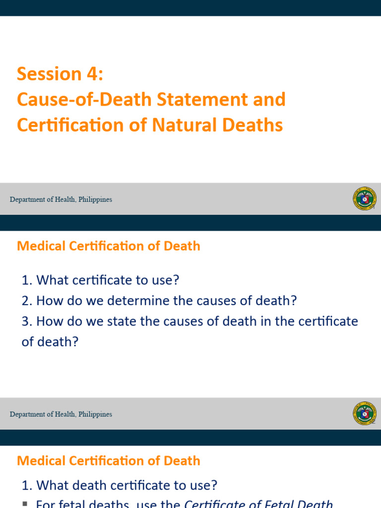 Session 4-Cause-of-Death Statement and Certification of Natural Death ...