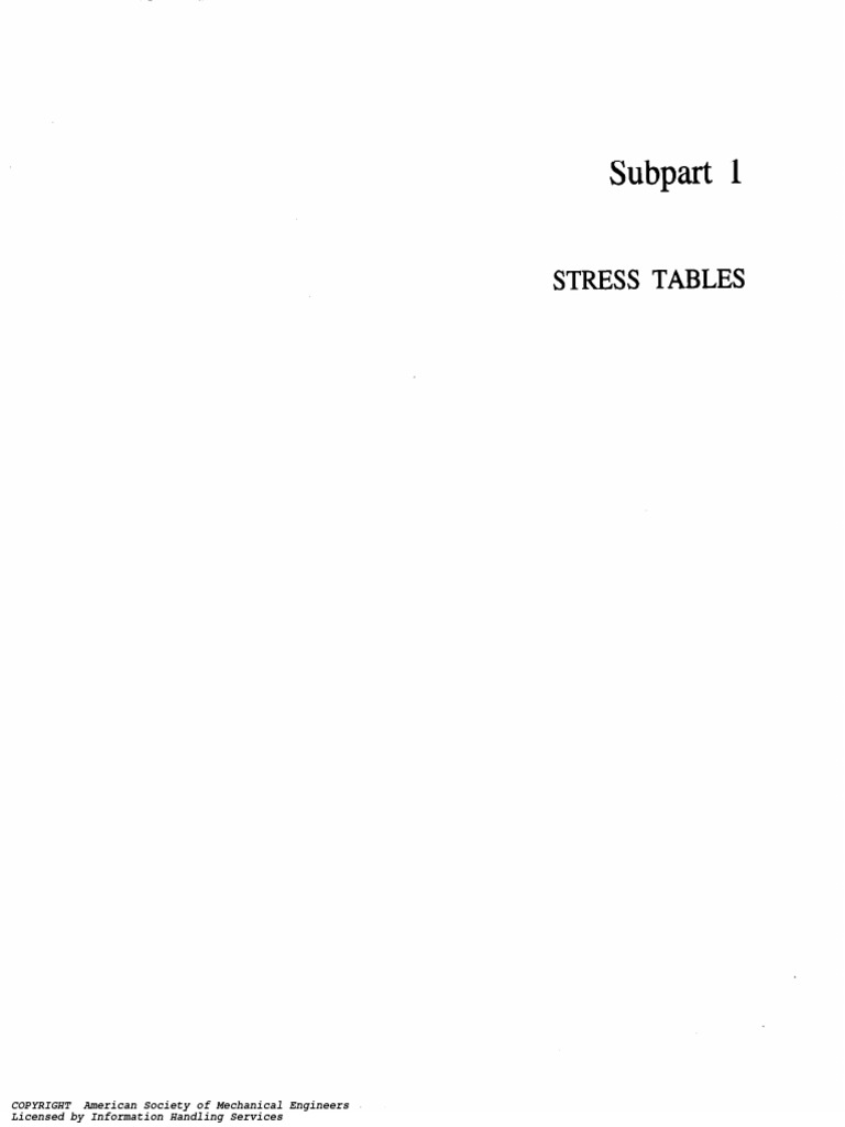 ASME Secc II D SUbpart1 Stress Tables | PDF