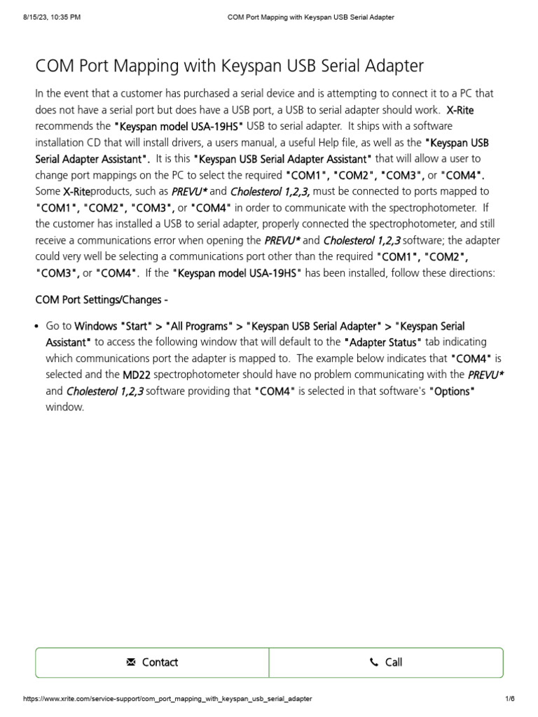 Keyspan USB Serial Adapter Setup | PDF | Dos | Usb