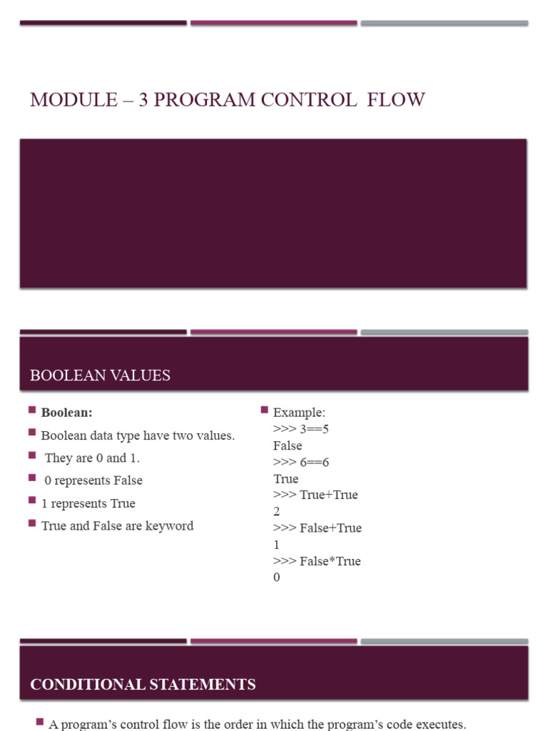 Module 3 - Program Control Flow | PDF | Control Flow | Matrix (Mathematics) Module 3 - Program Control Flow | PDF | Control Flow | Matrix (Mathematics)