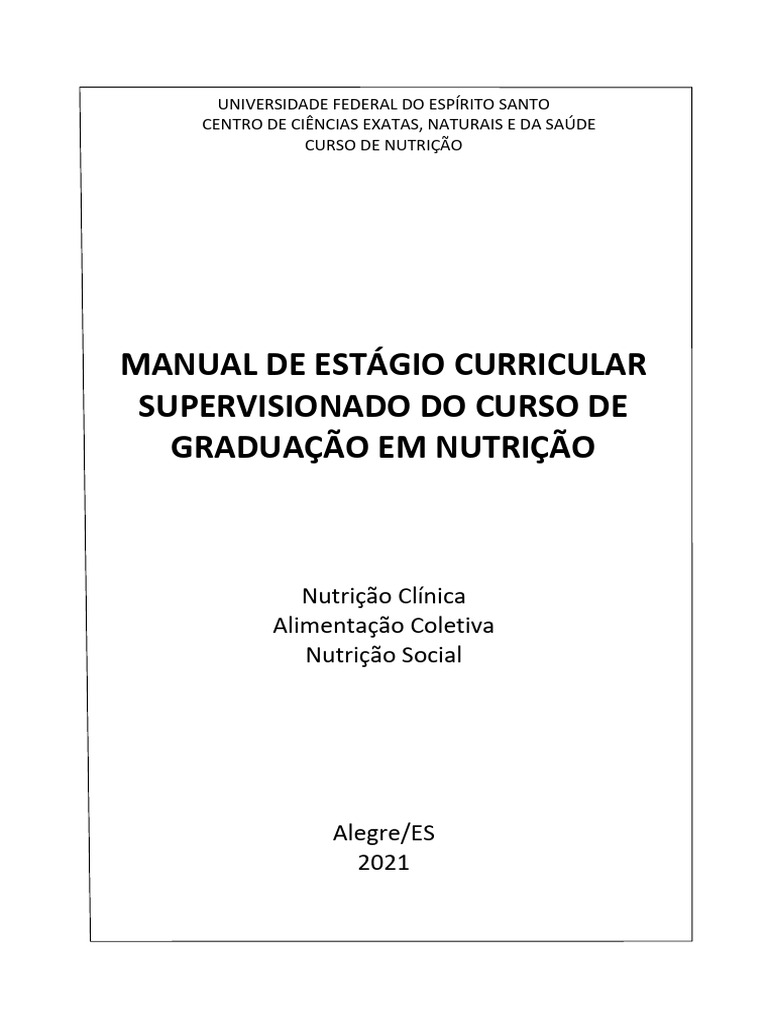 Manual De Estagio Versao 2021 Pdf Gestão De Recursos Humanos