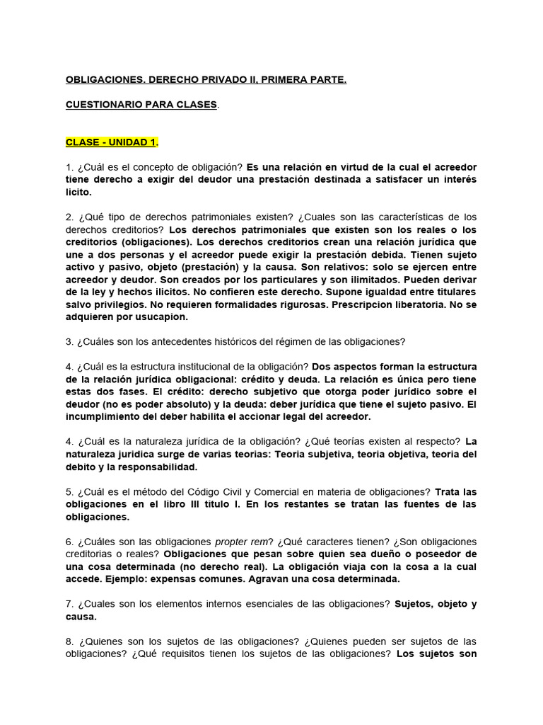 Conceptos Clave de Obligaciones en Derecho | PDF | Justicia | Crimen y ...