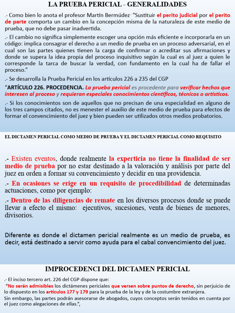 La Prueba de Dictamen Pericial | PDF | Testigo experto | Judicaturas