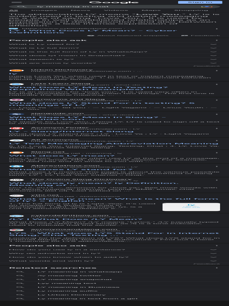 Ly Meaning in Chat - Google Search | PDF | Acronym | Slang