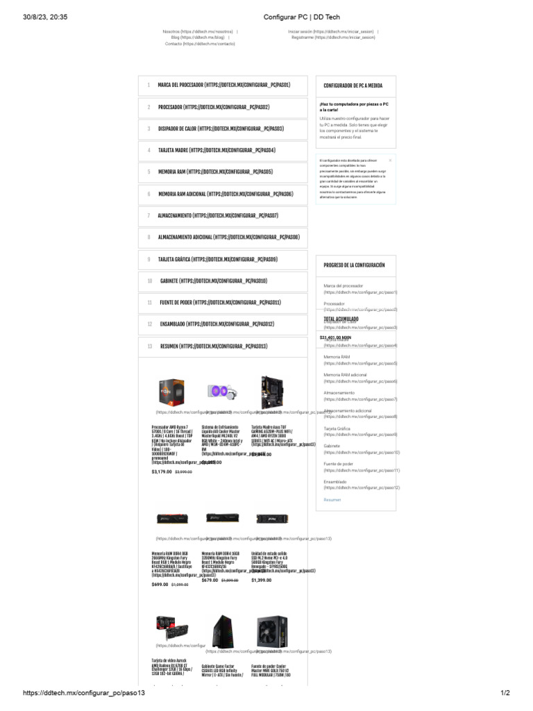 Configurar PC - DD Tech | PDF | Unidad Central de procesamiento | Arquitectura de Computadores
