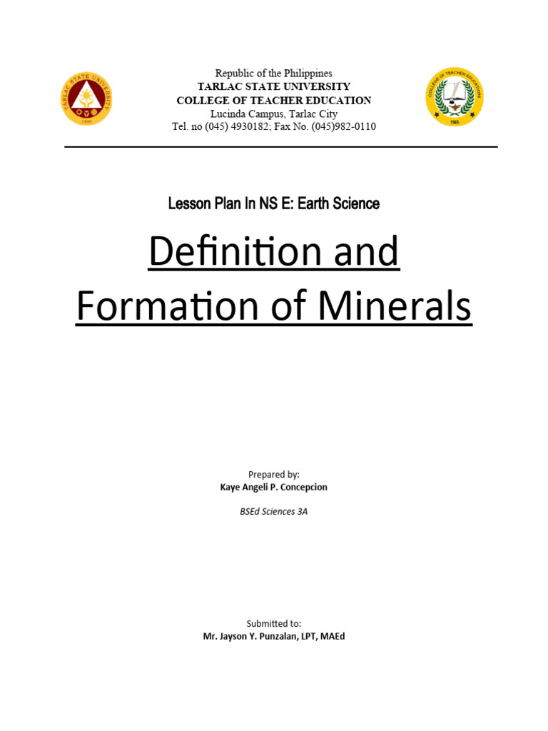 Earth Science Lesson: Minerals Defined | PDF | Minerals | Crystal