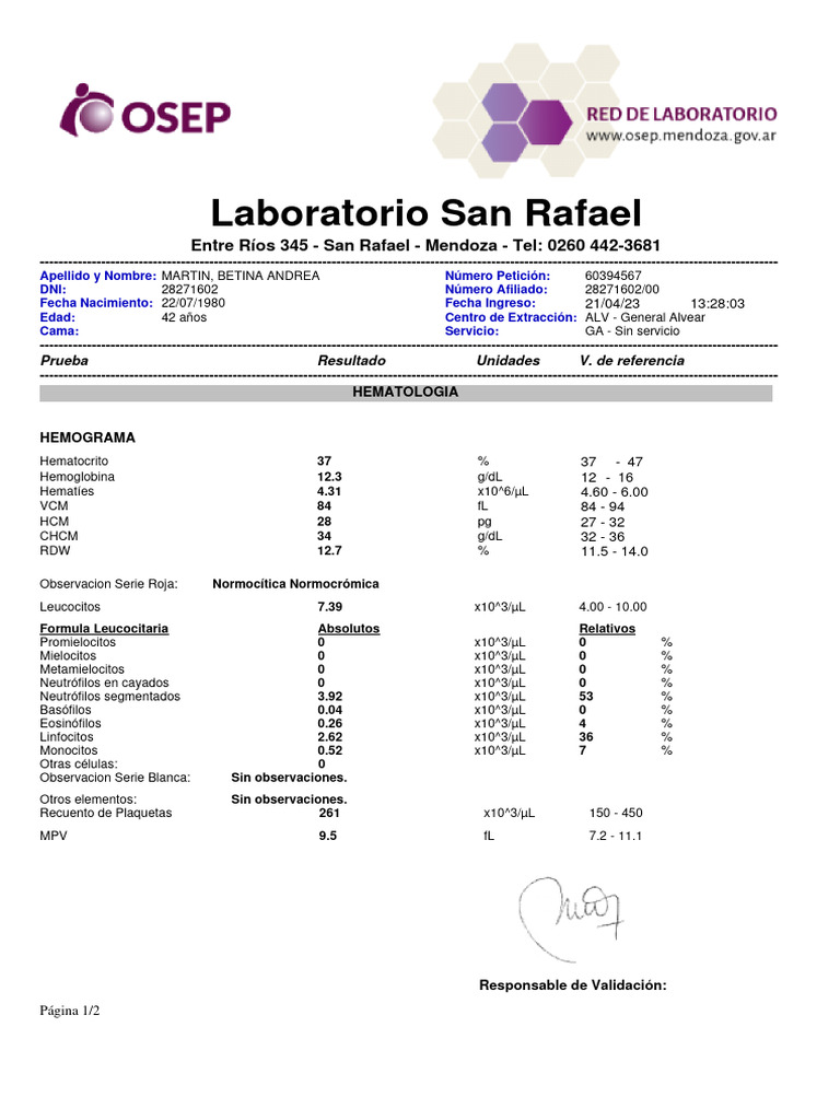 Laboratorio San Rafael | PDF | Leucocito | Colesterol