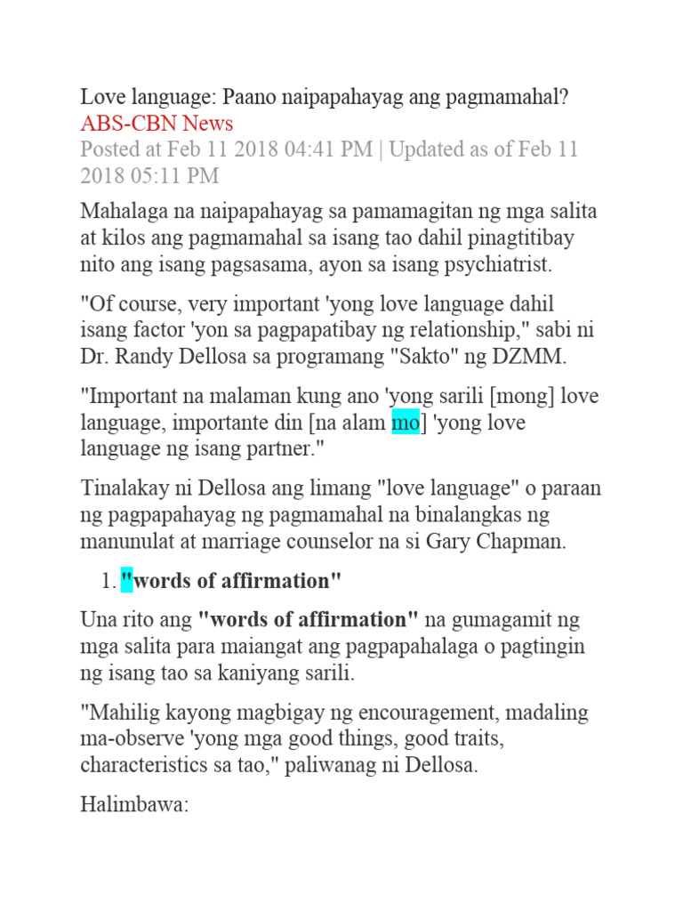 5 Love Languages | PDF