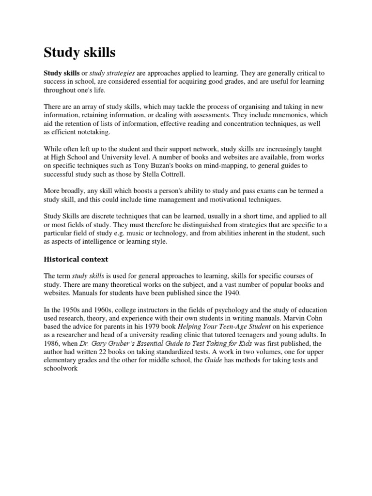 Study Skills | PDF | Study Skills | Reading (Process)
