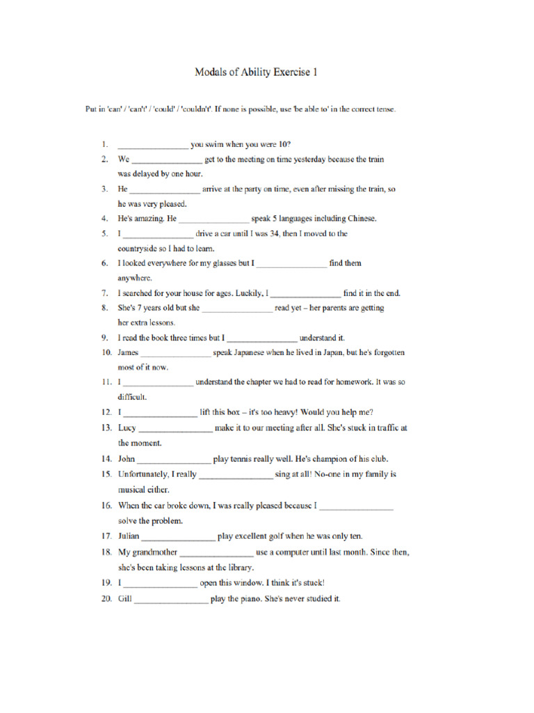 Modals of Ability | PDF Modals of Ability | PDF