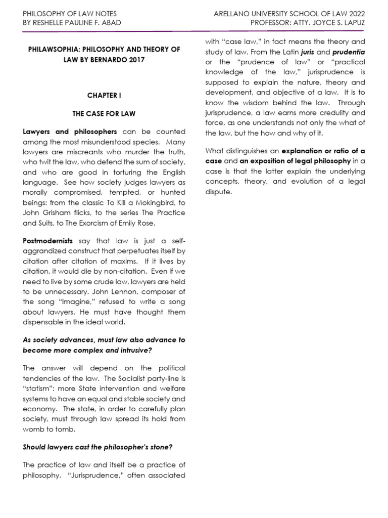 Philosophy of Law Notes: Arellano University | PDF | Thomas Aquinas ...