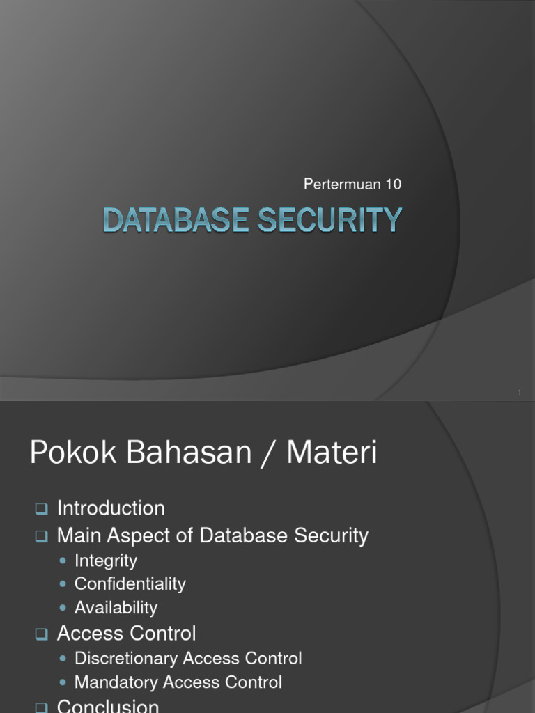 SBD 10 Database Security | PDF
